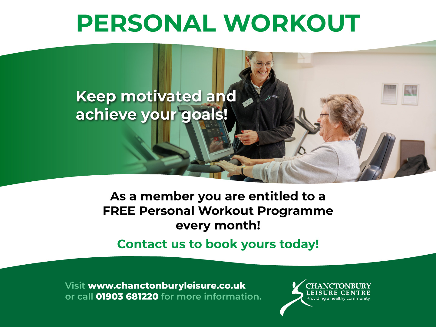 FREE Personal Workout Programme - Chanctonbury Leisure Centre